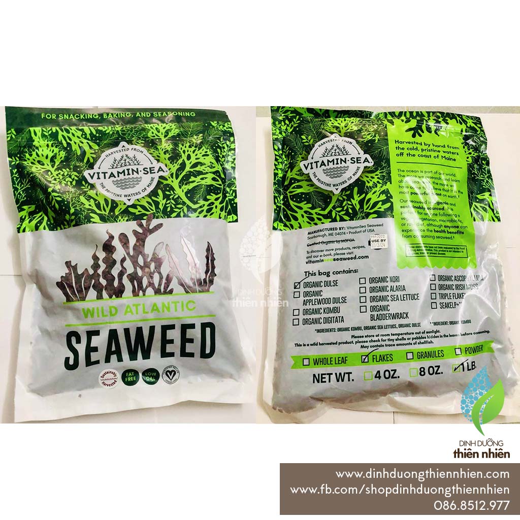 Tảo Biển Dulse Hữu Cơ Đại Tây Dương Vitamin Sea Wild North Atlantic Sea Vegetable, 112g, 224g ...