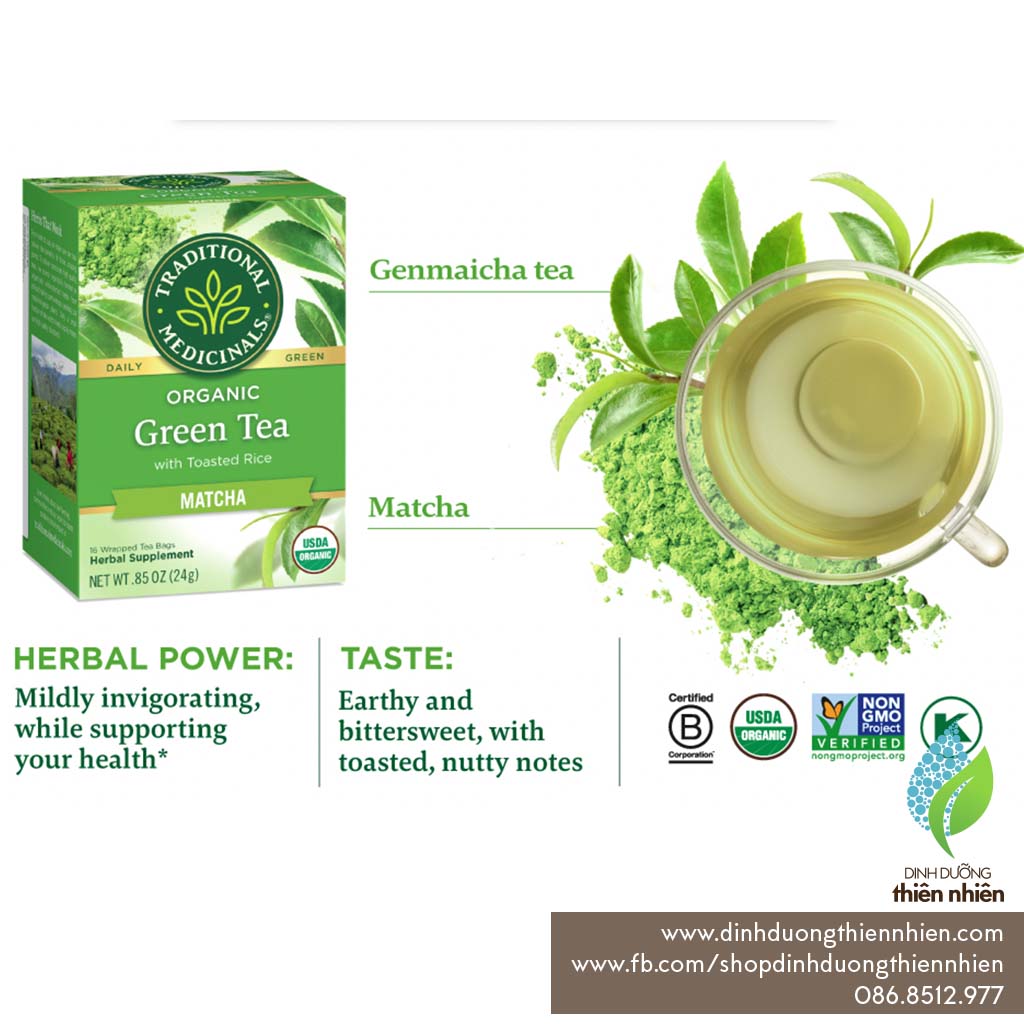 Trà Xanh Matcha Hữu Cơ Traditional Medicinals Organic Green Tea Matcha ...